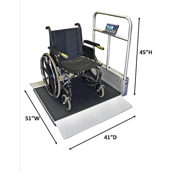 Befour MX490D Extra Deep Dual Ramp Folding Wheelchair Scale with Handr ...