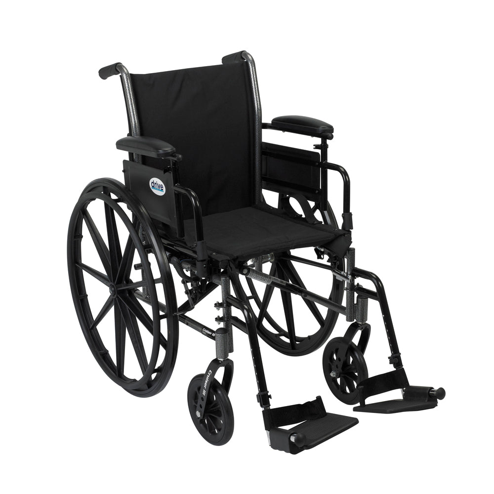 Drive Cruiser III Light Weight Wheelchair w/ Flip Back Removable Arms ...